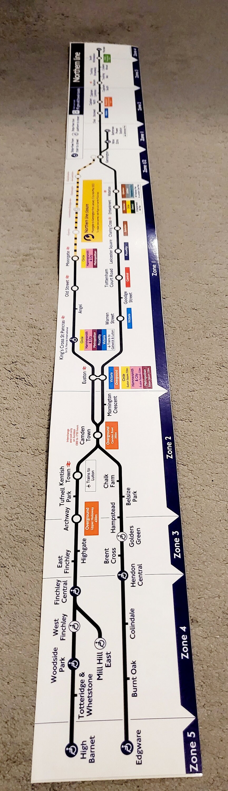 Northern Line Tube Map - Etsy UK