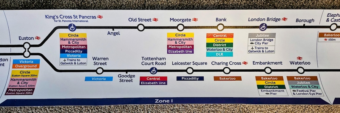 Northern Line Tube Map - Etsy UK