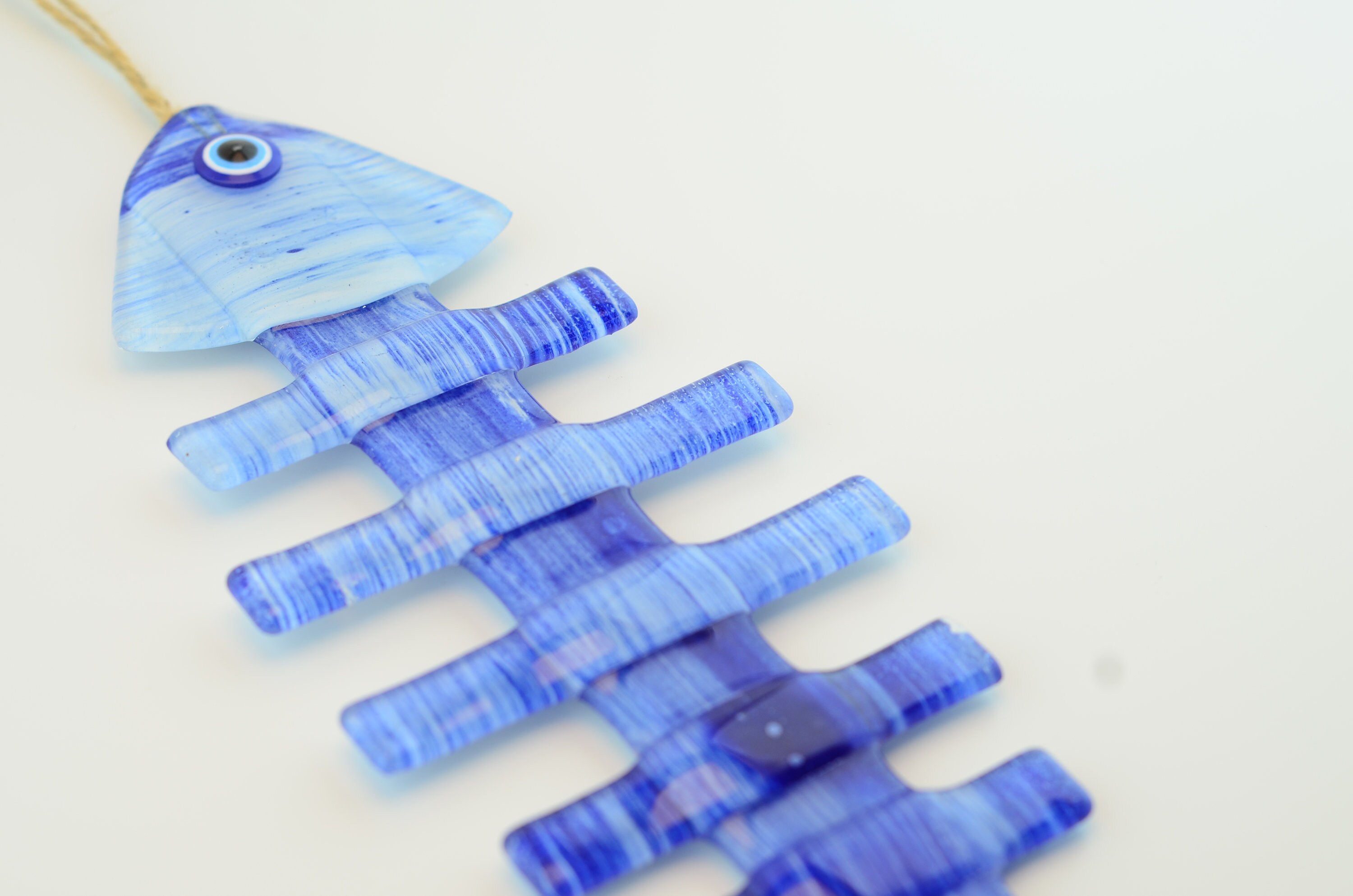 Handmade Fused Glass Blue Fish Wall Hanging Decor - Etsy