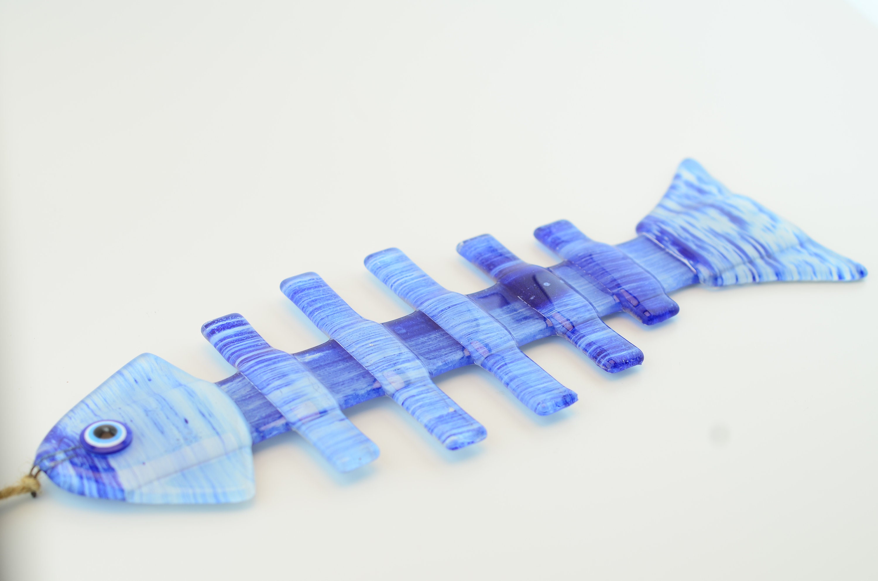 Handmade Fused Glass Blue Fish Wall Hanging Decor - Etsy