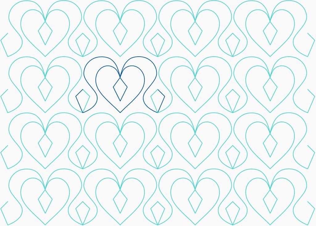 Heart of Diamonds E2E Longarm Digital Quilting Pattern Edge to Edge Instant Download - Etsy
