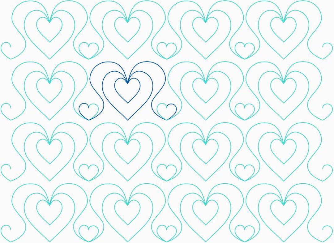 Heart to Heart E2e-longarm Digital Quilting Pattern Edge to Edge Instant Download - Etsy