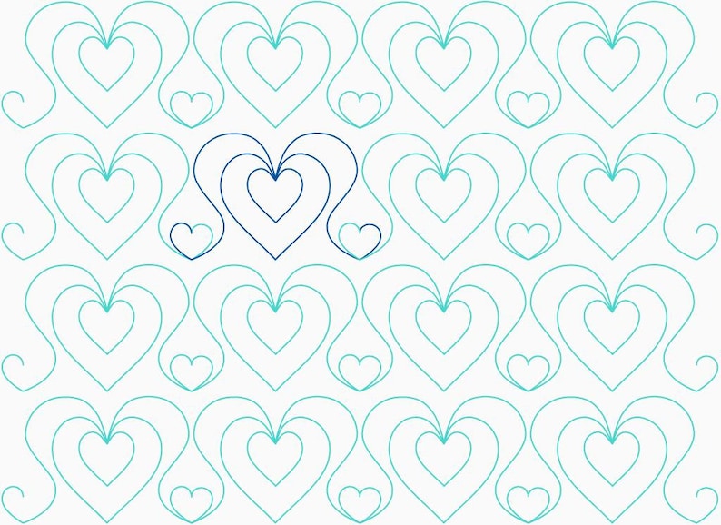 Heart to Heart E2e-longarm Digital Quilting Pattern Edge to Edge Instant Download - Etsy