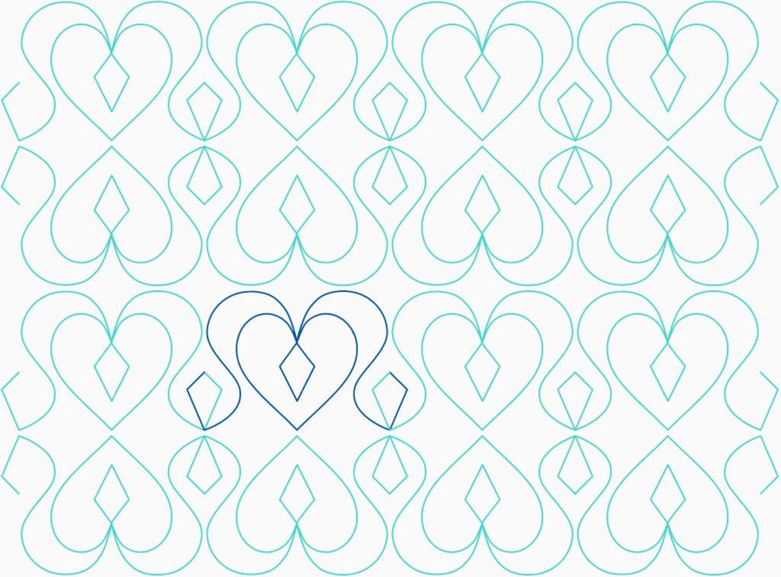 Heart of Diamonds E2E Longarm Digital Quilting Pattern Edge to Edge ...