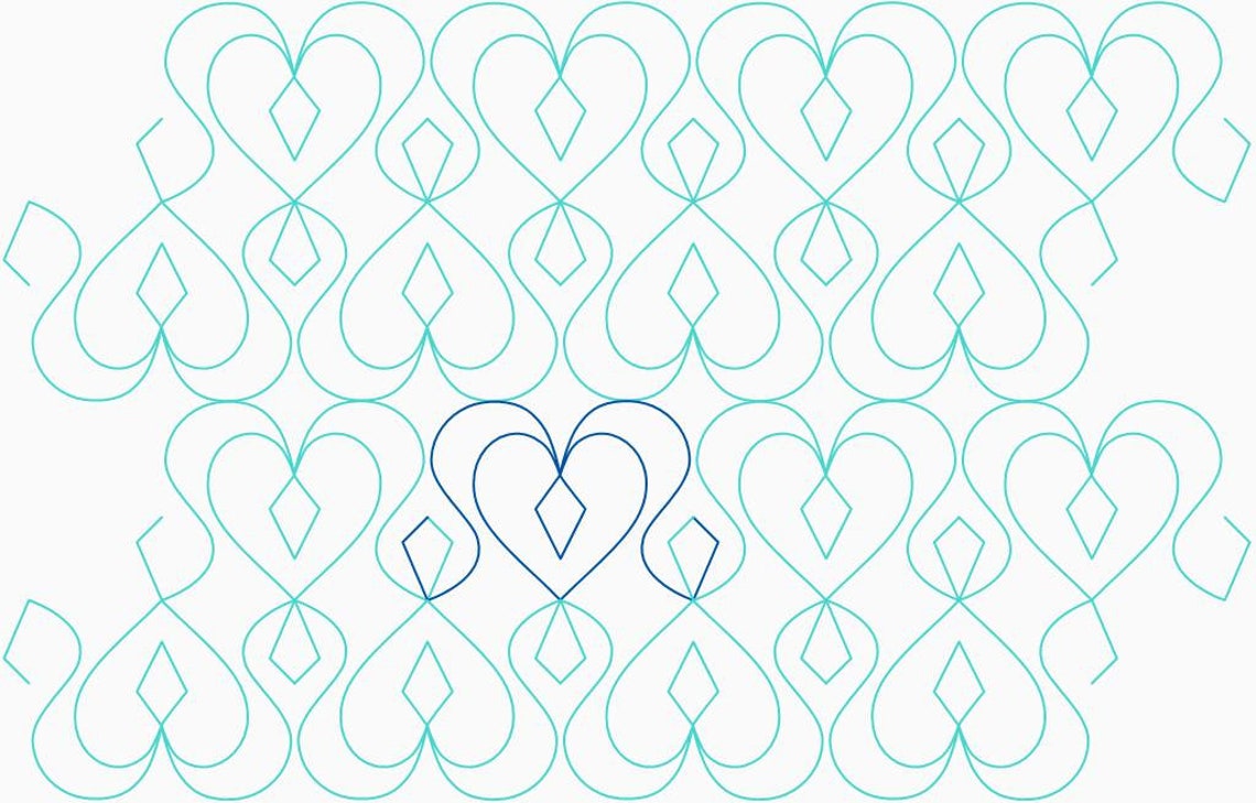 Heart of Diamonds E2E Longarm Digital Quilting Pattern Edge to Edge Instant Download - Etsy