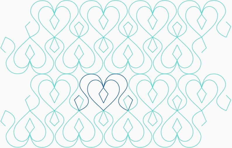 Heart of Diamonds E2E Longarm Digital Quilting Pattern Edge to Edge Instant Download - Etsy