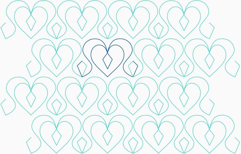 Heart of Diamonds E2E Longarm Digital Quilting Pattern Edge to Edge Instant Download - Etsy