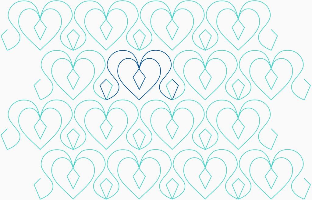 Heart of Diamonds E2E Longarm Digital Quilting Pattern Edge to Edge Instant Download - Etsy