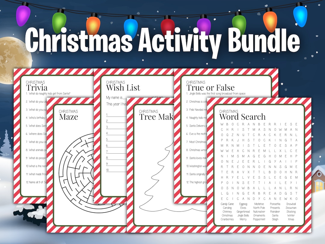 Digital Download: Christmas Activity Bundle W/answers & Prints | Ready ...