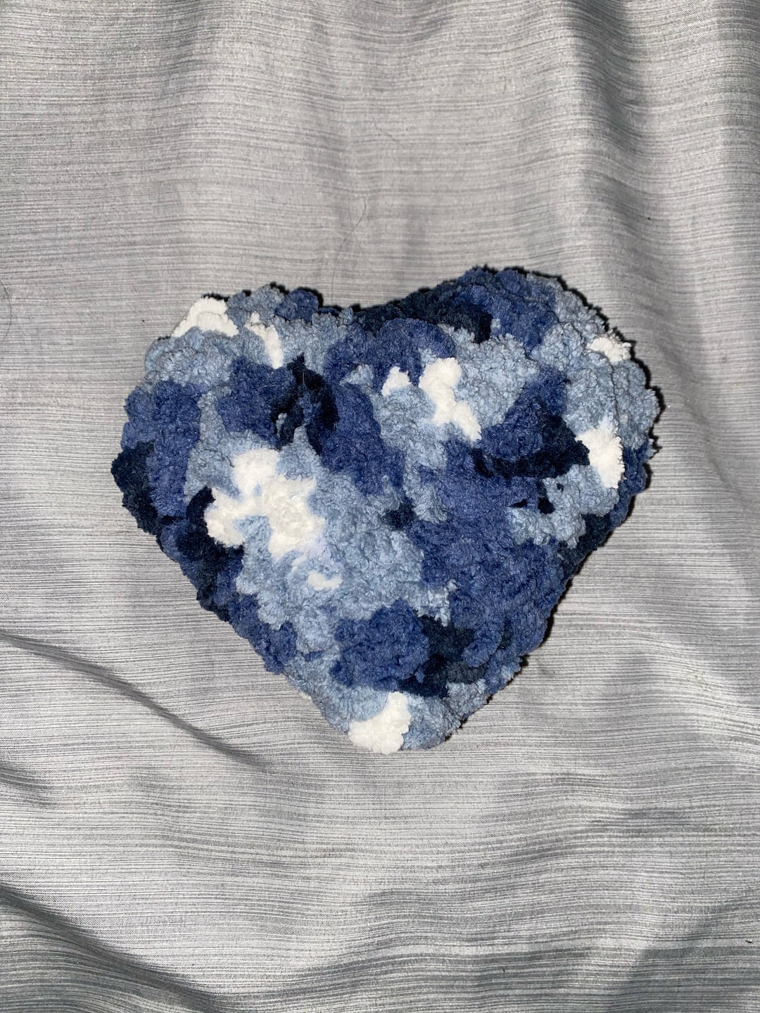 Blue and White Small Crochet Heart Plush - Etsy