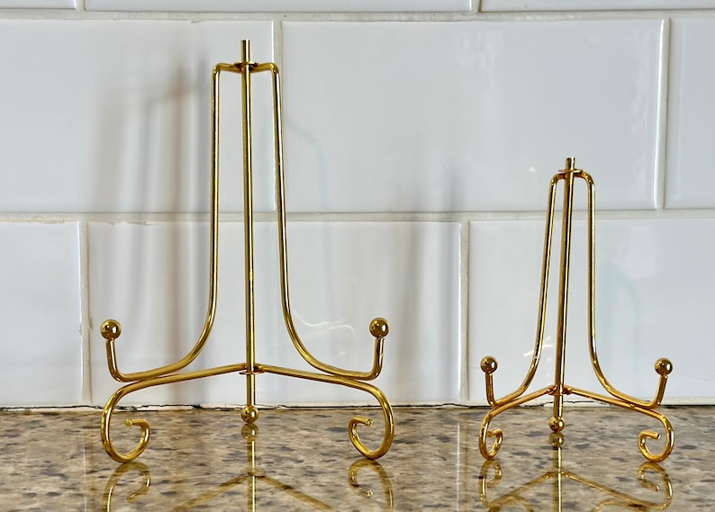 4 Inches Tall Gold Plated Display Stand/holder/easel - Etsy