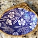 Decoupage Blue and White Floral Pattern on a Hand Painted, Real, Clam ...