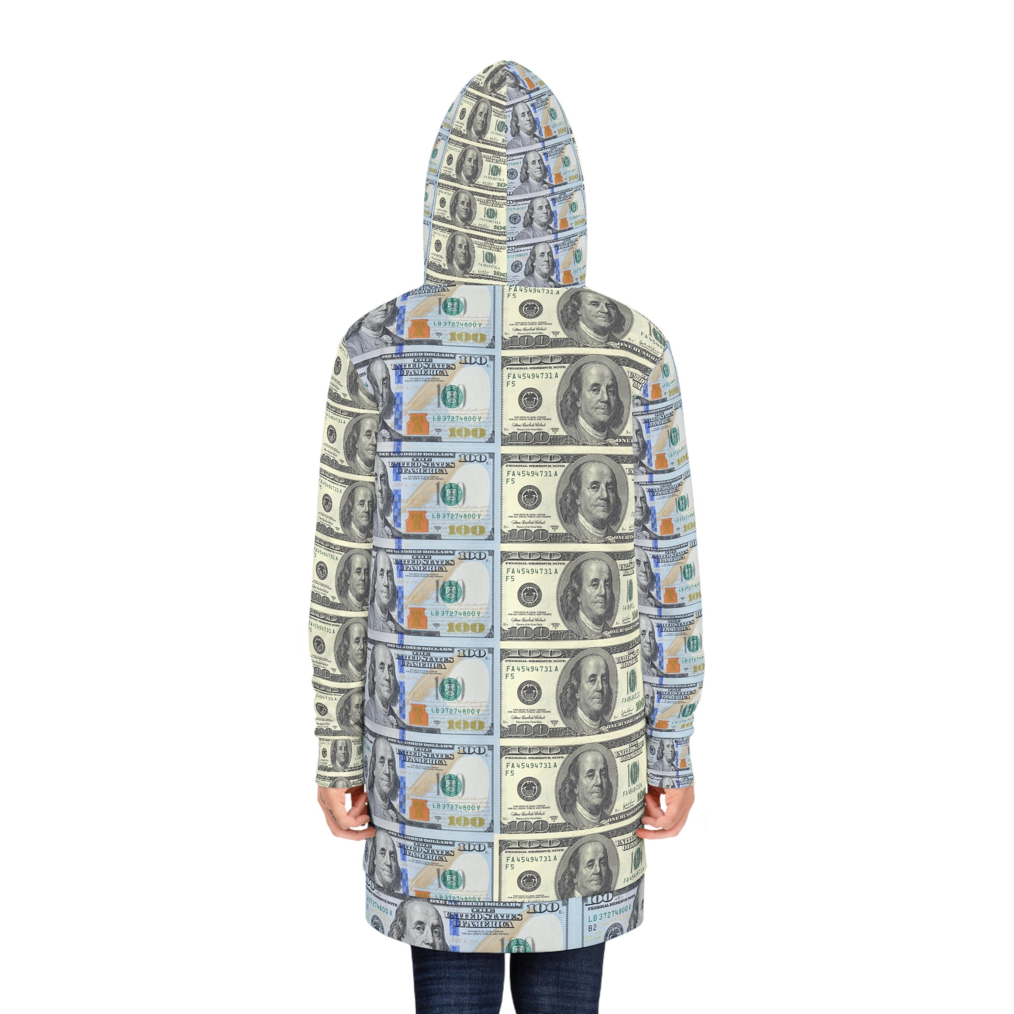Women's Money Print Hoodie Dress US Dollars All Over Print Cash Money ...