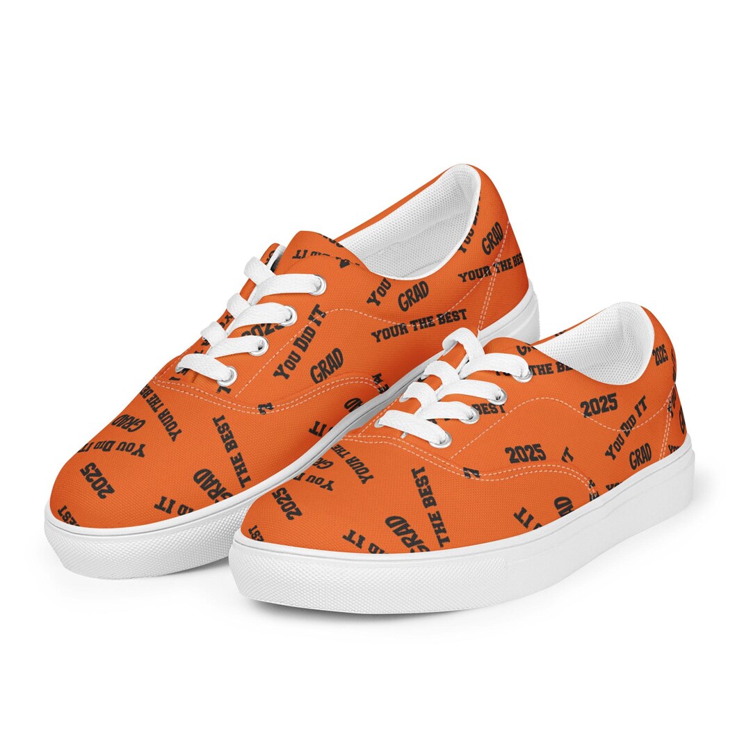 Orange and Black School Spirit 2025 Senior Graduation Shoes, Womens ...