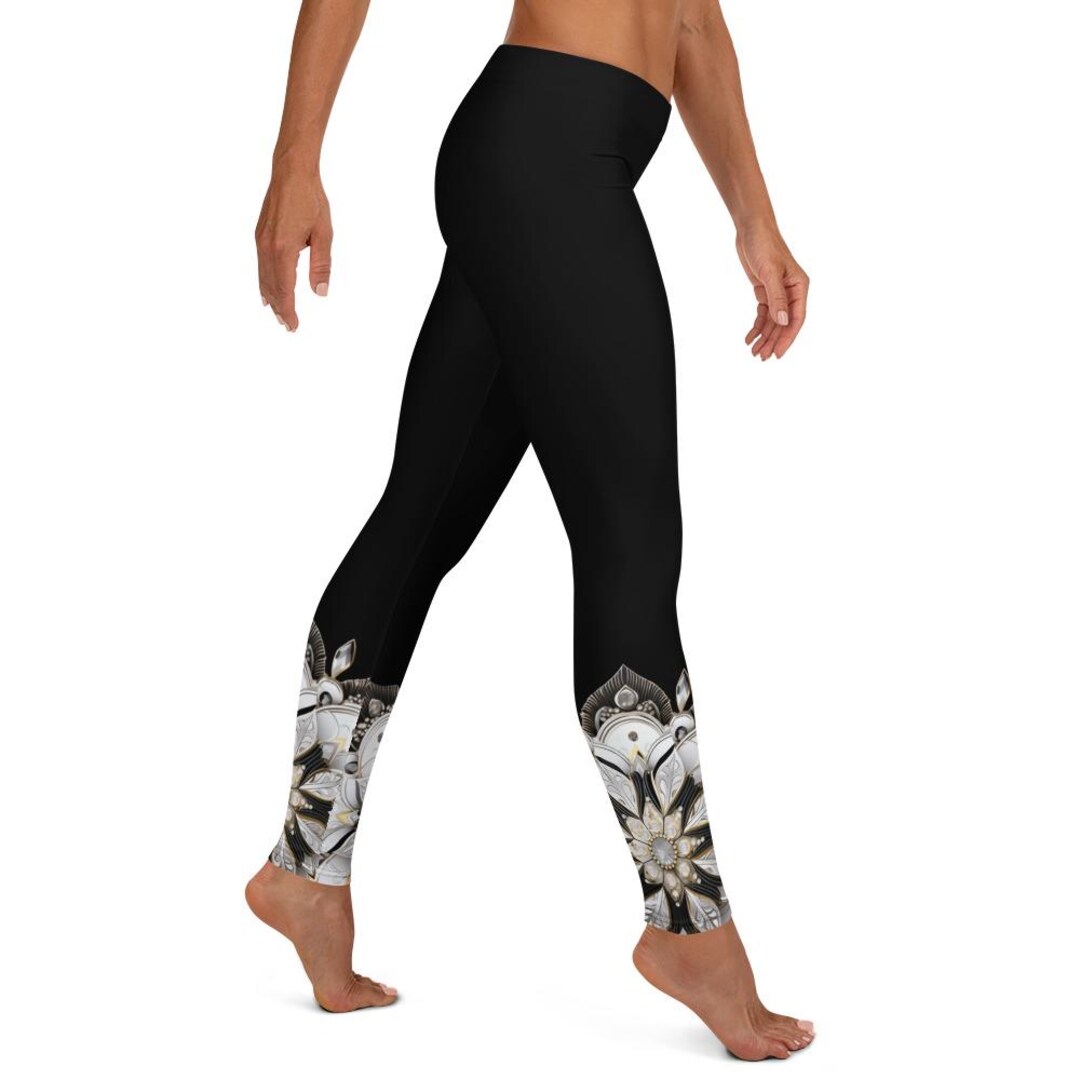 Mandala Leggings, Sacred Geometry Clothes, Black Leggings, Festival ...