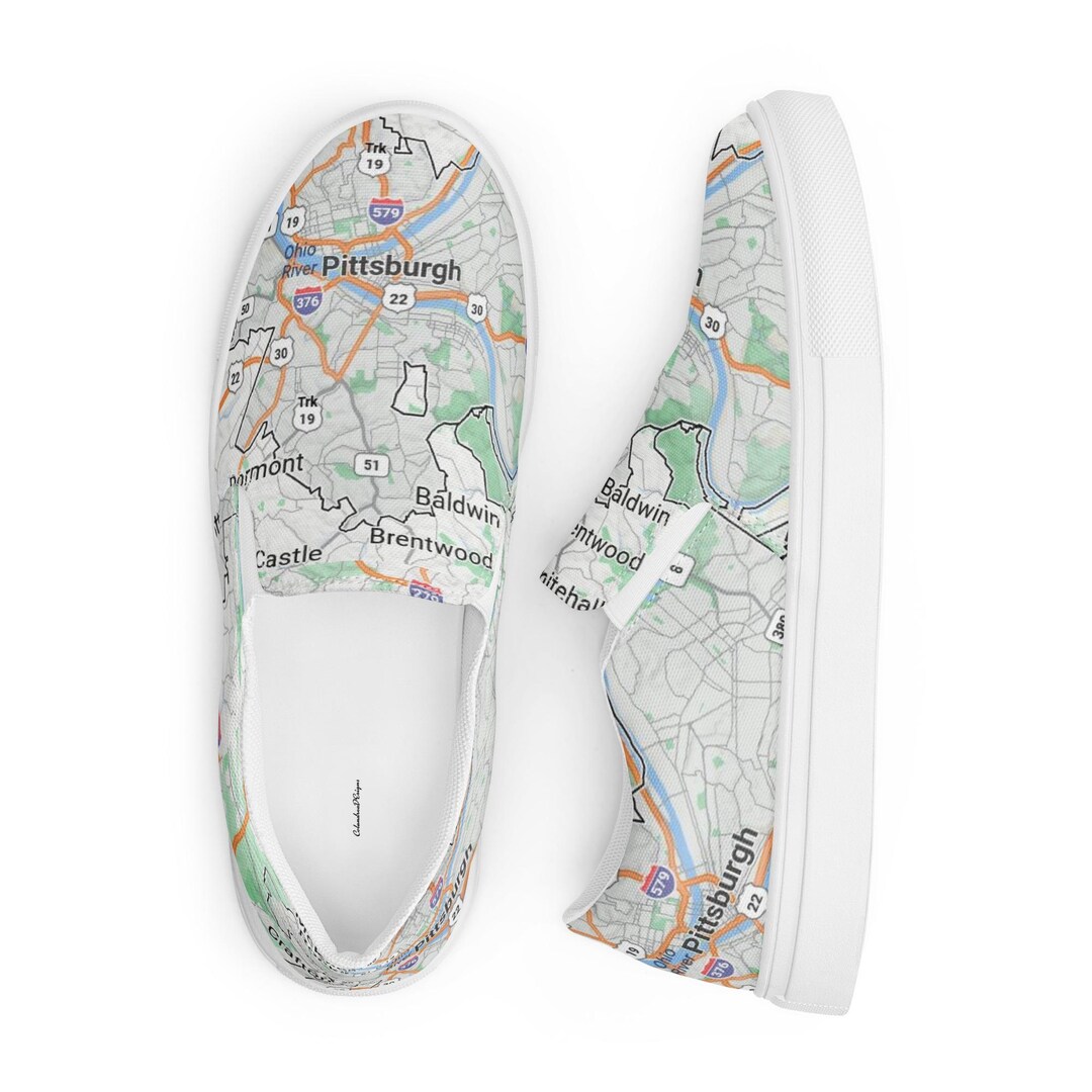 Pittsburgh Map Shoes, Pittsburgh Lover Gift, Home State Map, City Pride ...