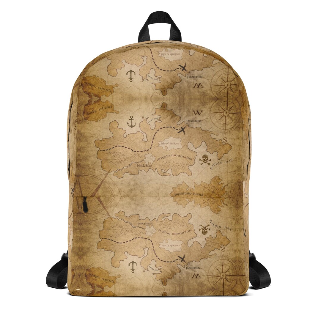 World Map, Treasure Map, Pirate Map, Backpack, Travel Backpack, Pirate ...