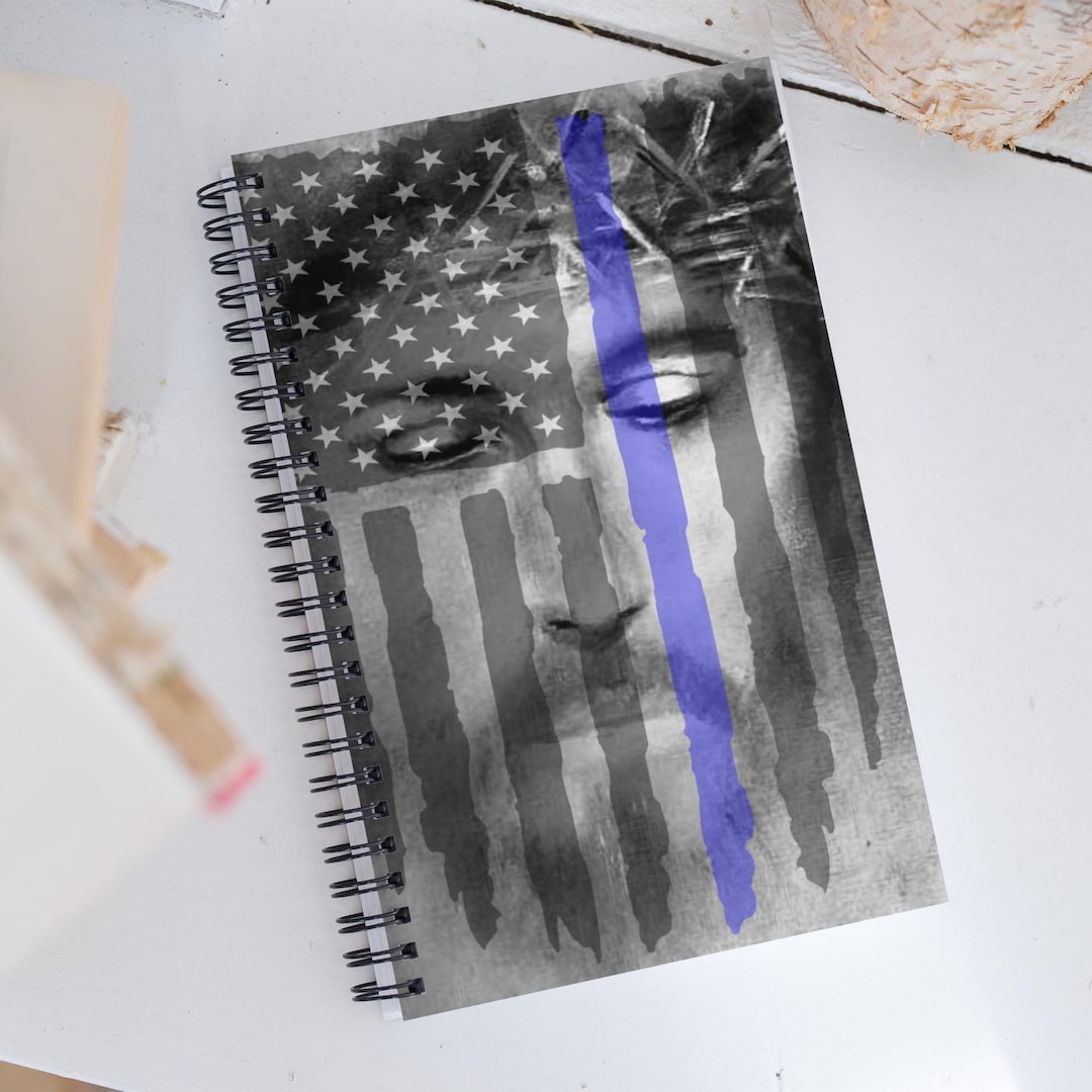 Jesus Police First Responder Thin Blue Line Spiral Notebook, Police ...
