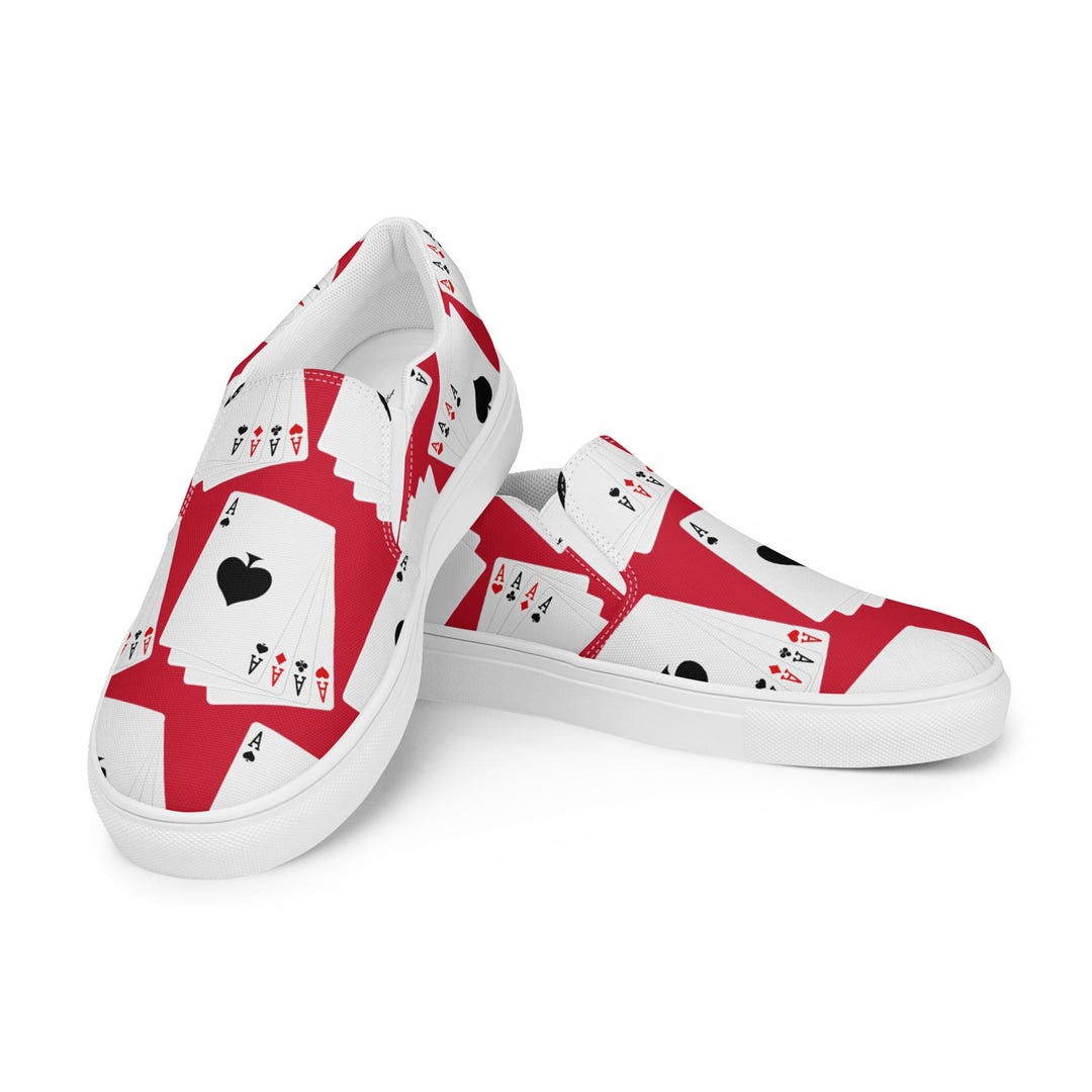 Playing Cards Men's Slip-on Canvas Shoe, Poker Gambling Shoe - Etsy