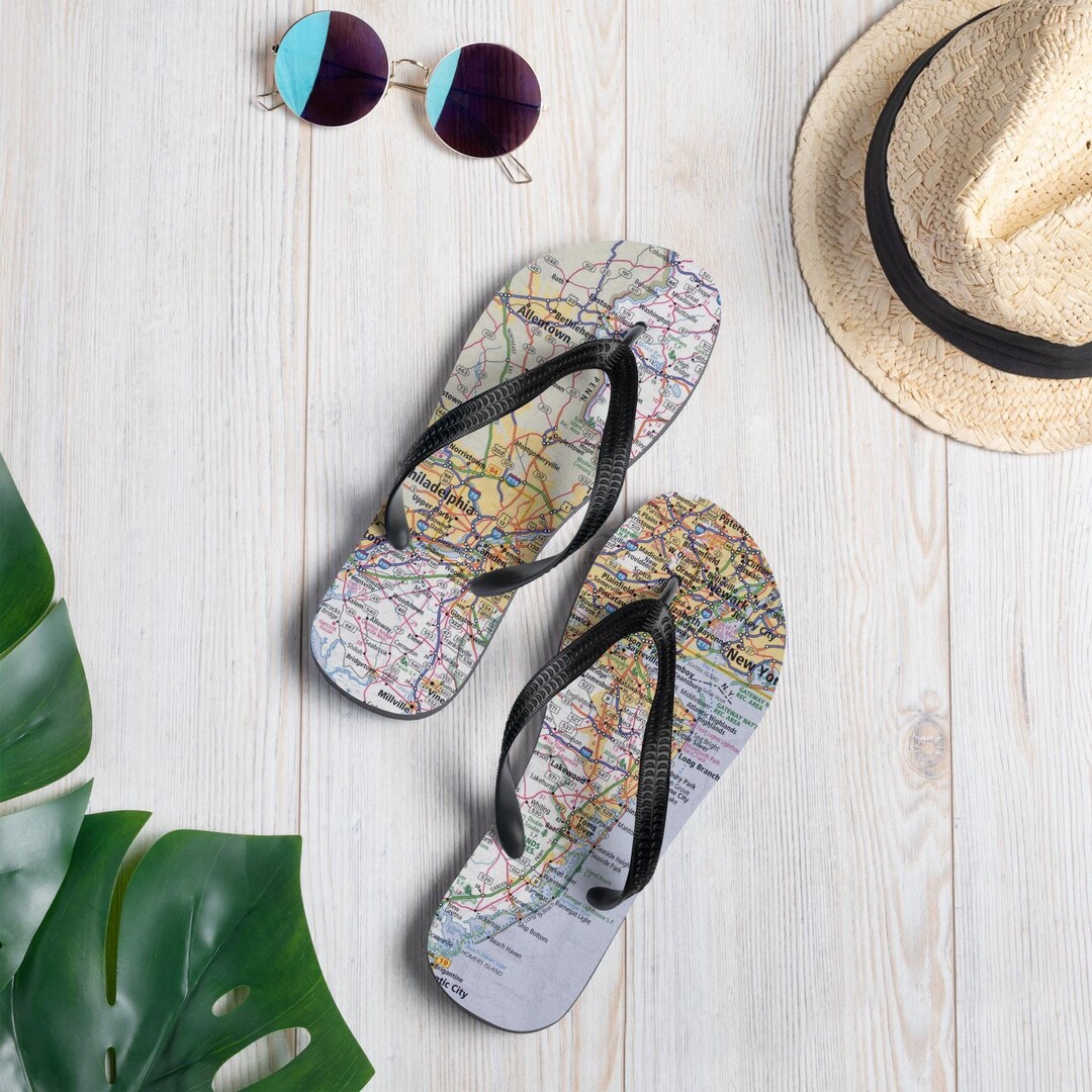 New Jersey Map, Map Flip Flops, State Map, New Jersey Flip-flops, New ...