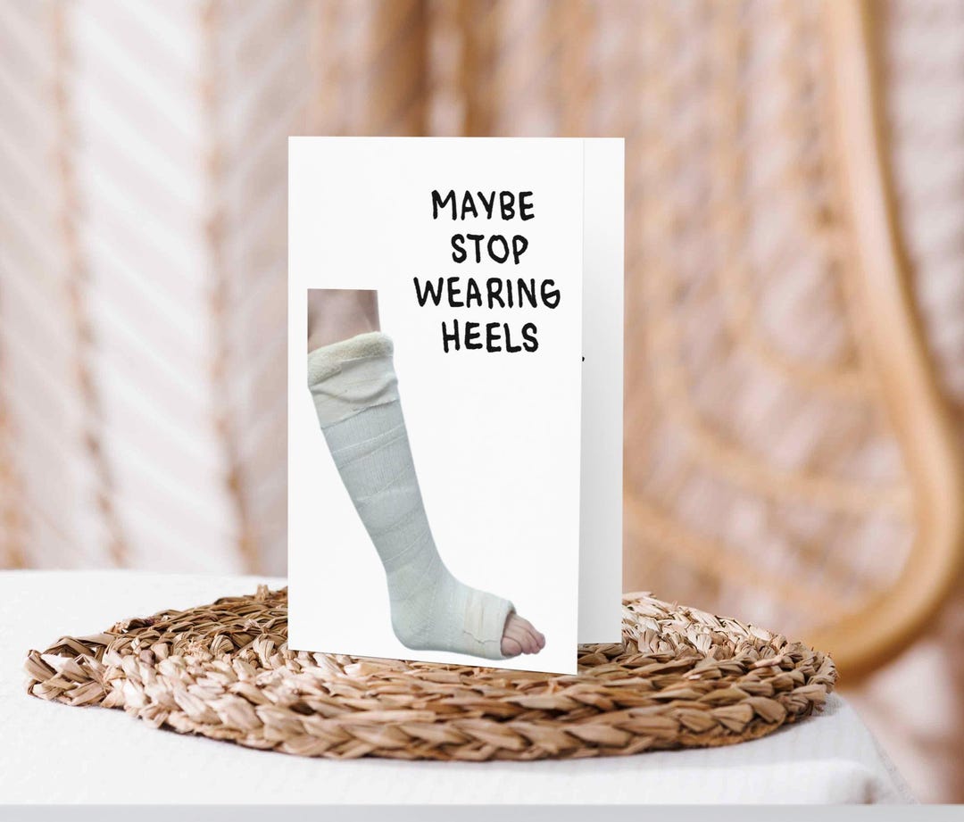 Funny Broken Leg Greeting Card, Leg Surgery Card, Broken Ankle Card ...