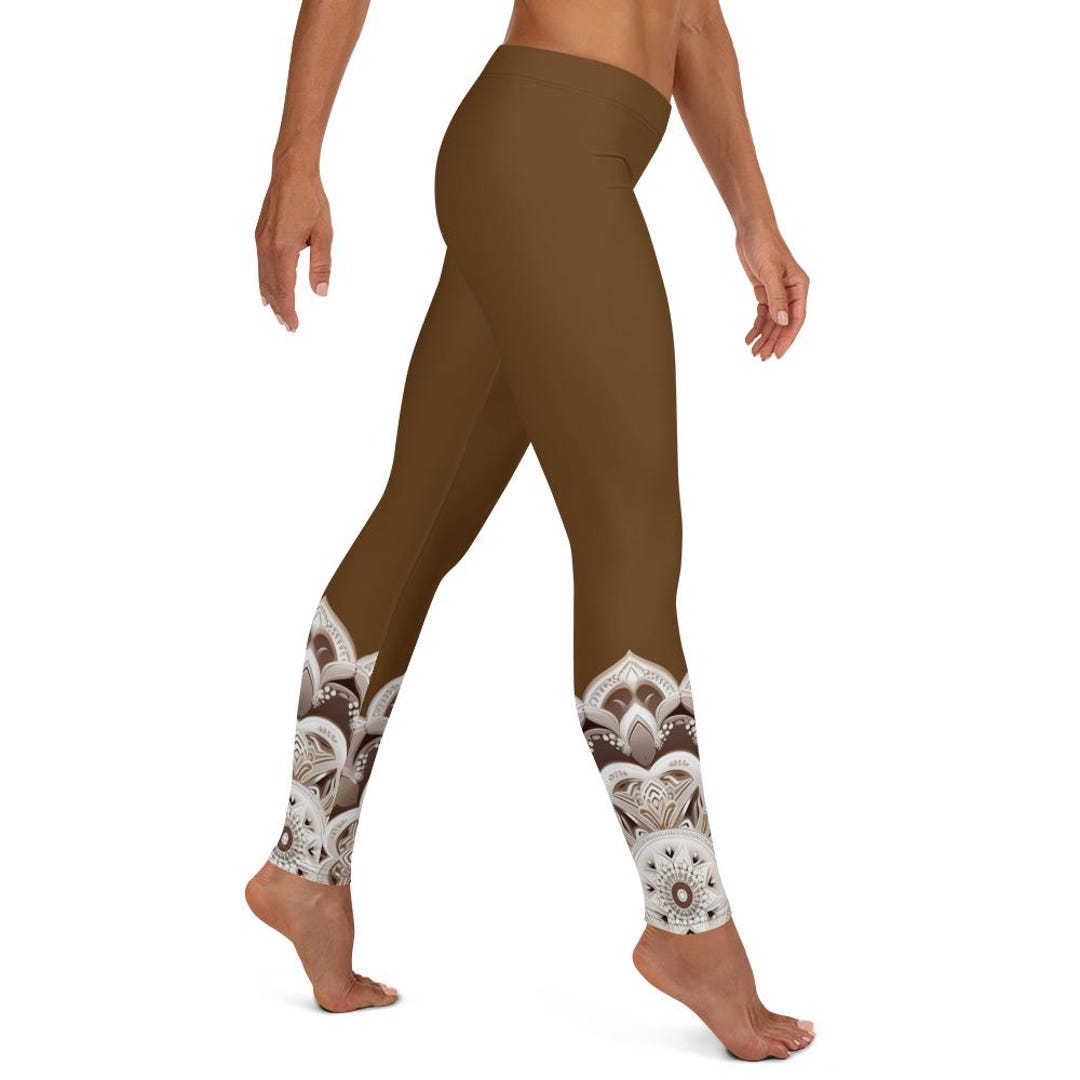 Mandala Leggings, Sacred Geometry Clothes, Brown Leggings, Tribal ...