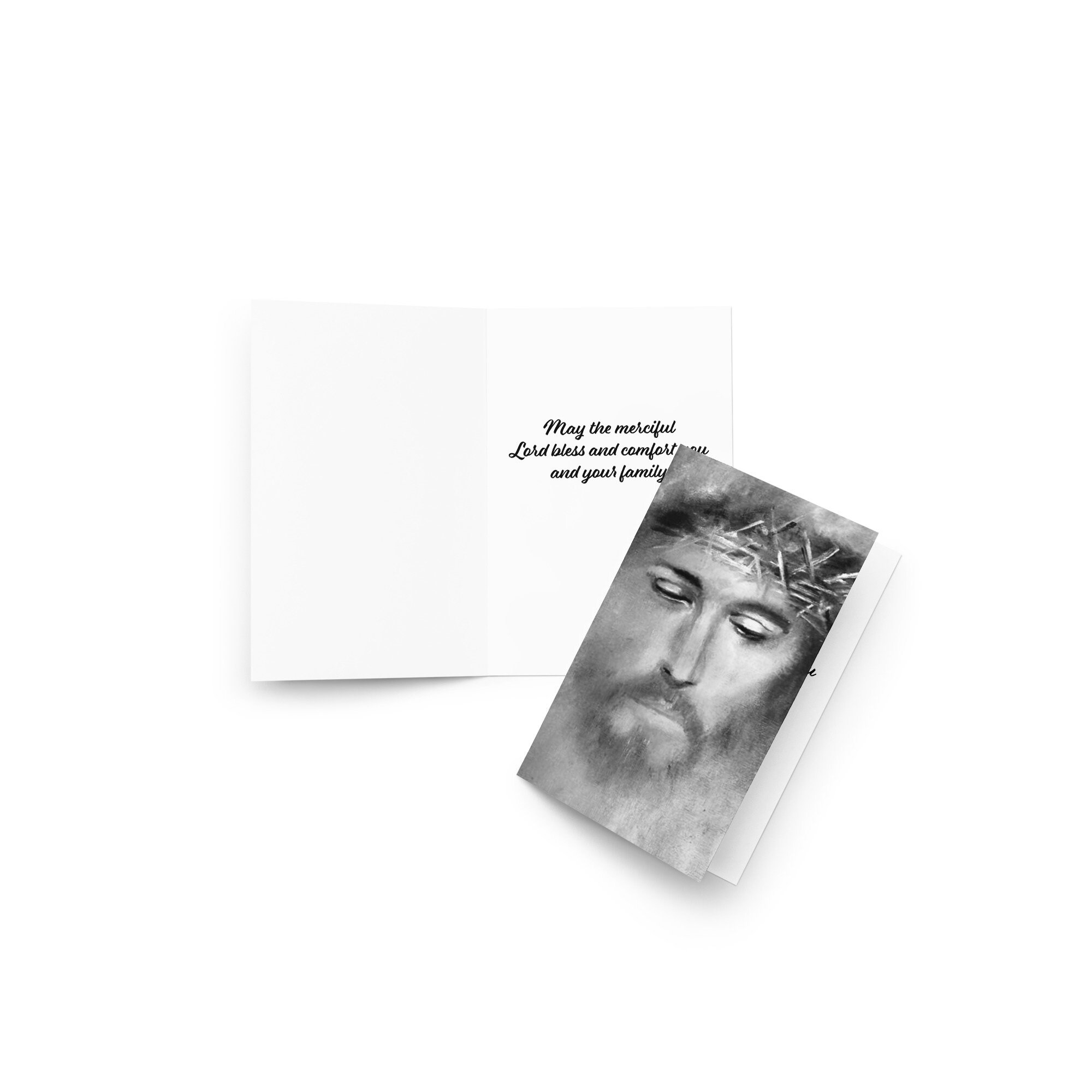 Jesus Portrait Sympathy Card/ Religious Condolence Card/memorial Card ...