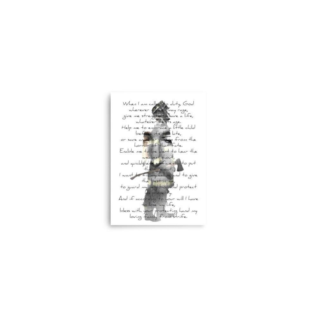 Firefighter Prayer Print, Firefighter Poster, Firefighter With Jesus ...
