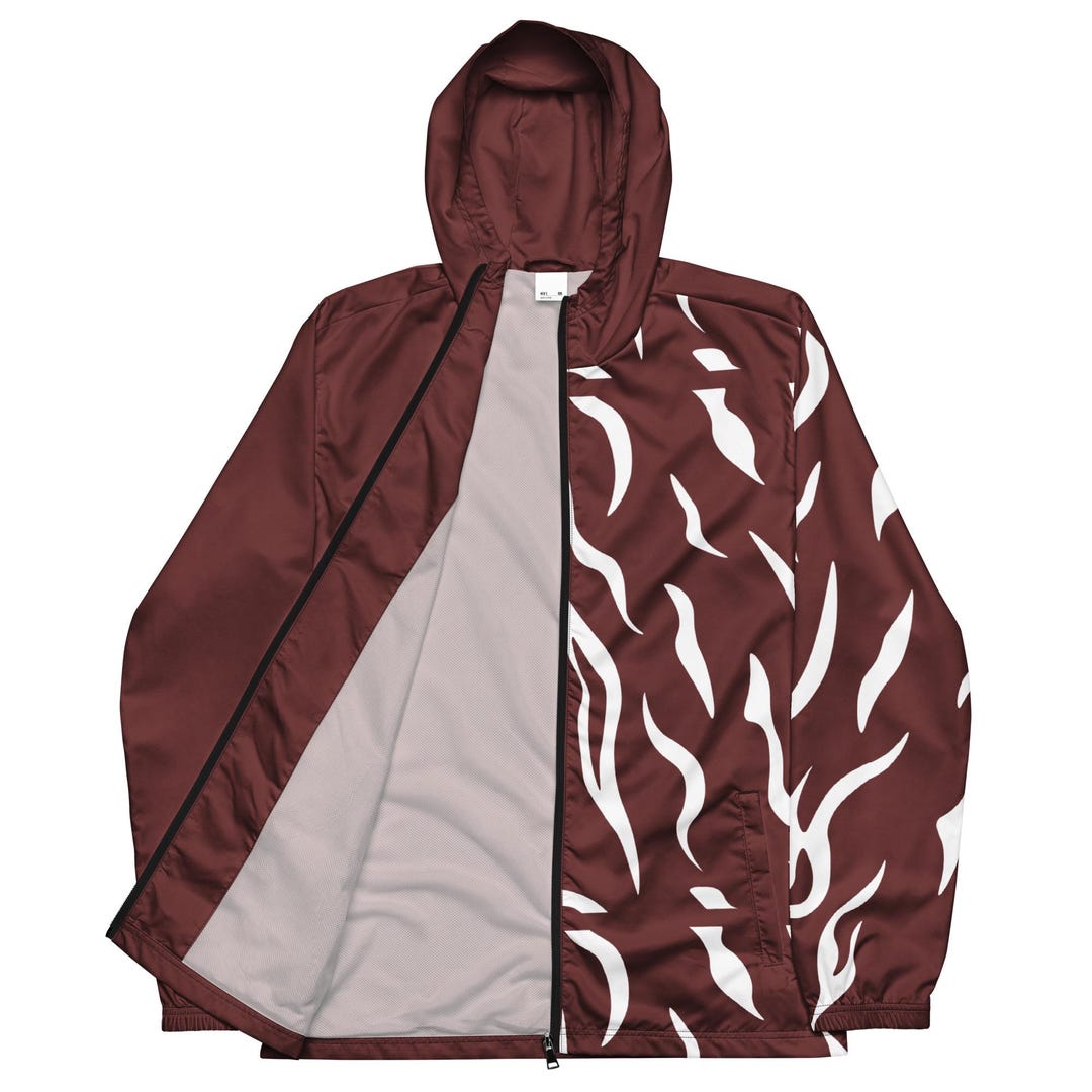 Mens Windbreaker Jacket-burgundy and White Jacket/team Colors/sports ...