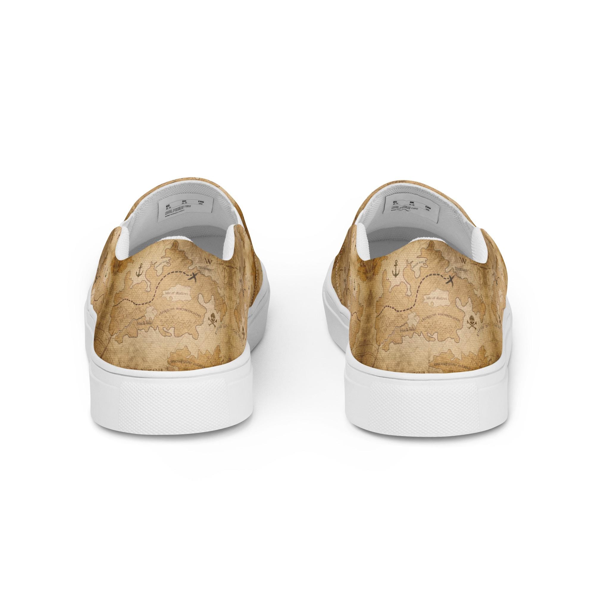 Pirate Map, Pirate Shoe, Travel Shoe, Map Nautical, Treasure Map,men's ...