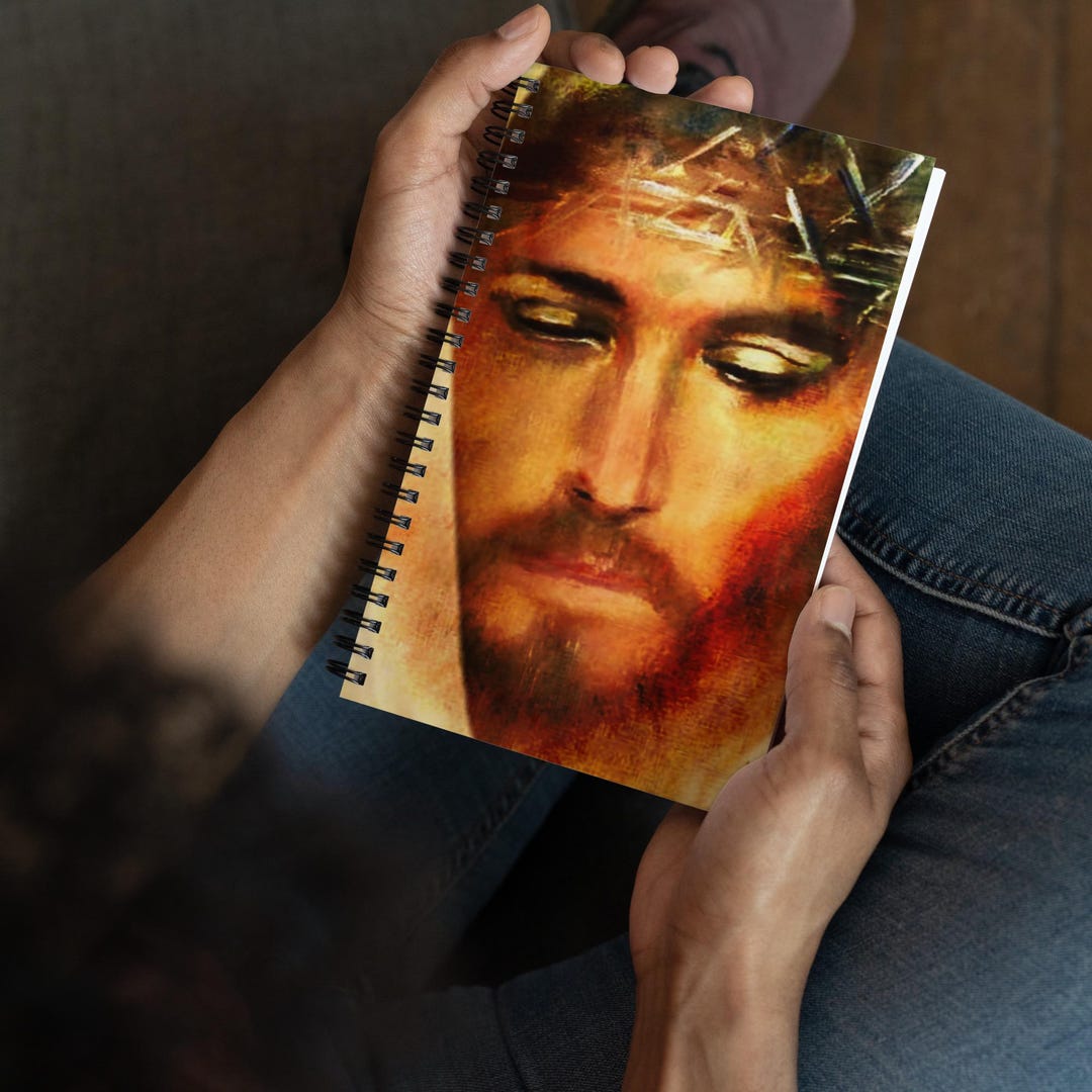 Jesus Spiral Notebook, Jesus Notebook Ruled Line Spiral Notebook Jesus ...