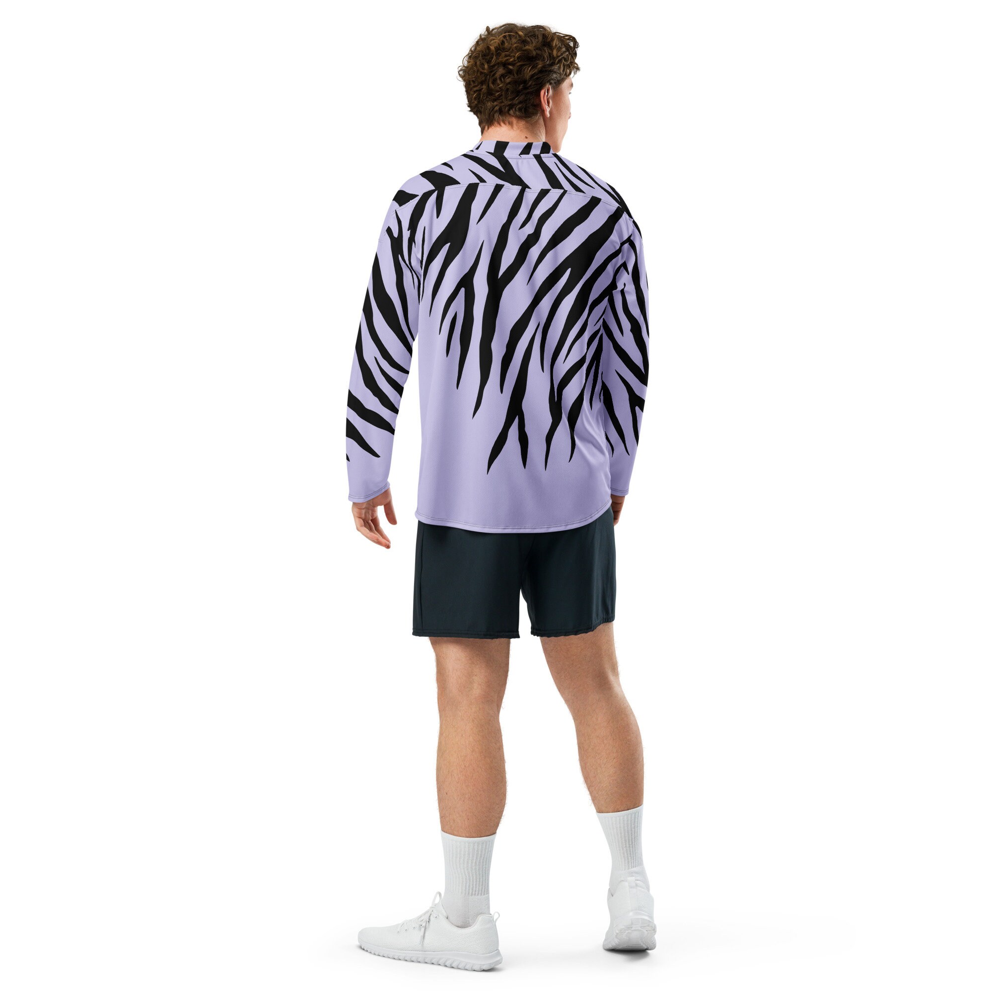 Tiger Print Shirt, Tiger Stripe Recycled Hockey Fan Jersey, Tiger ...
