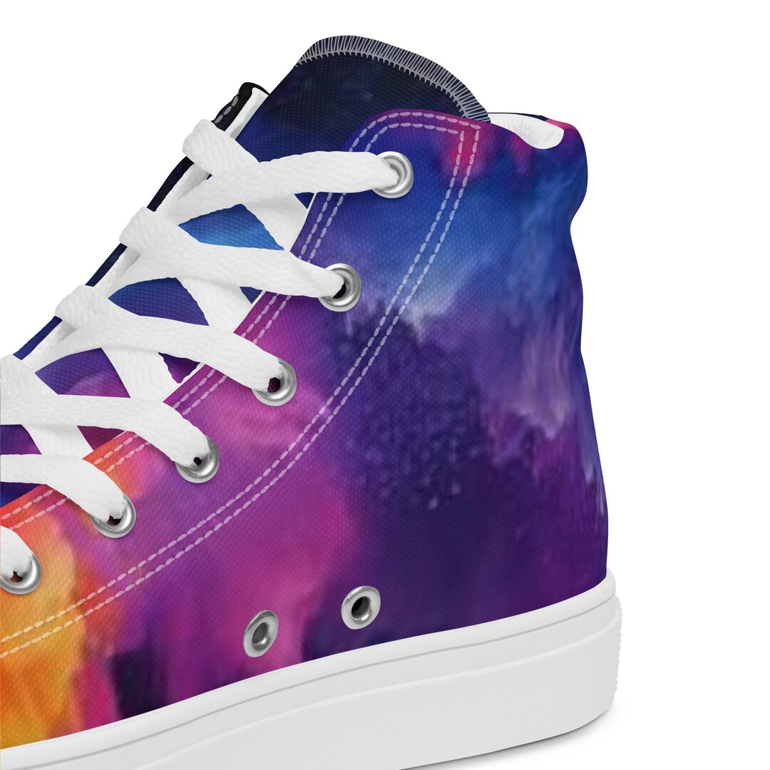 Men's High-top Paint Splatter Canvas Shoe, Paint Sneaker, Art Sneaker ...