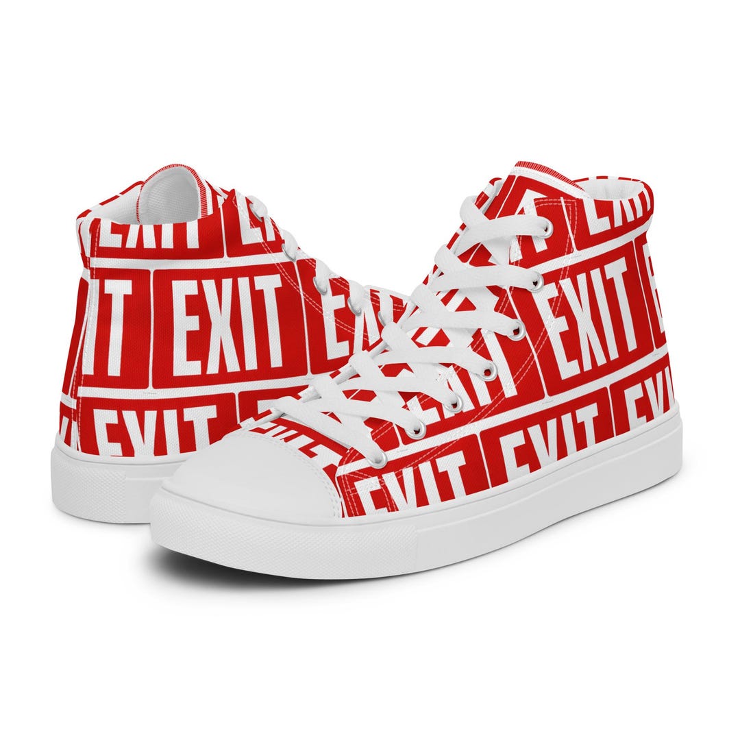 Mens High Top Canvas Shoe-exit Sign-trendy Footwear - Etsy