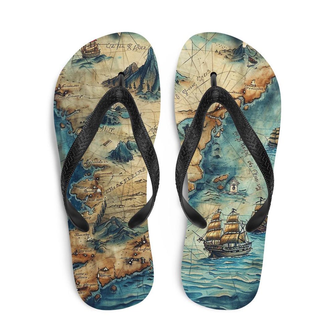 Pirate Ship Flip-flops - Etsy