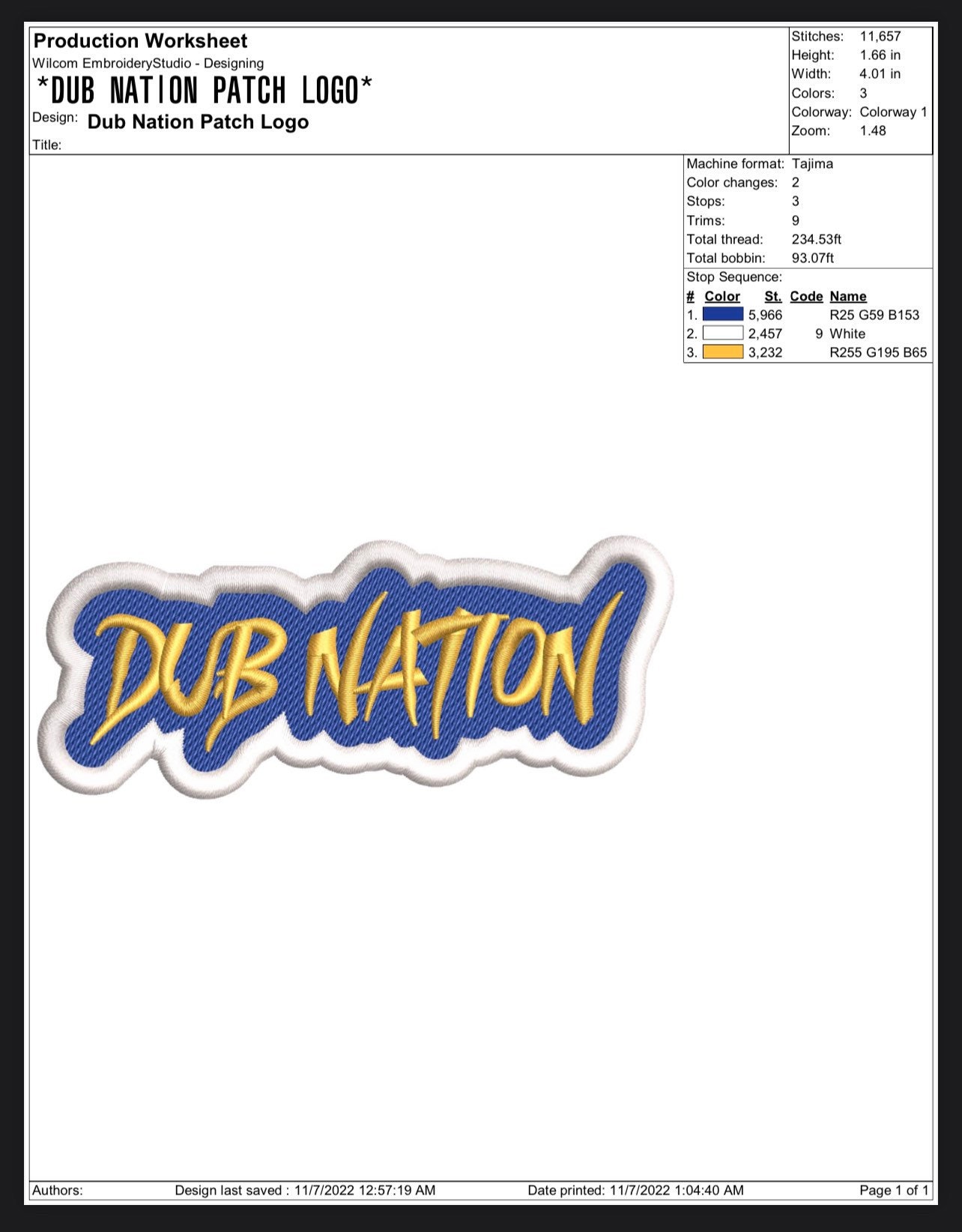 Dub Nation Embroidery File, Digitized File, Embroidery Design, DUB ...