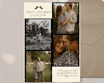 Photo Collage Editable Christmas Canva Template, Custom Christmas Photo ...