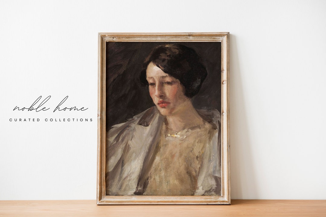 PRINTABLE Vintage Art | Vintage Portrait of Woman | Neutral Portrait ...