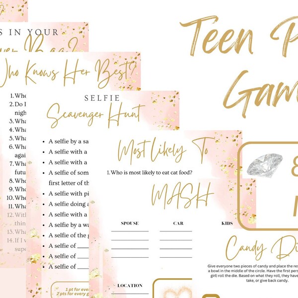 Sleepover Games - Etsy