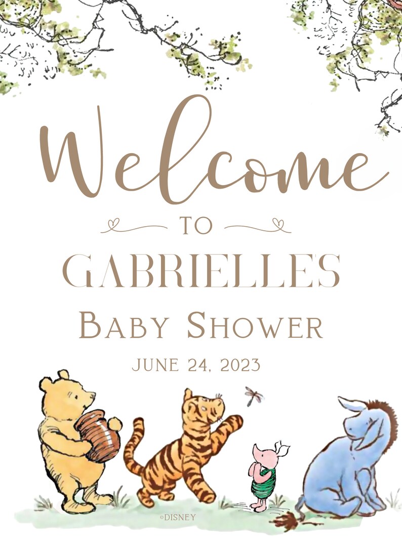 Winnie the Pooh Baby Shower Welcome Sign - Etsy