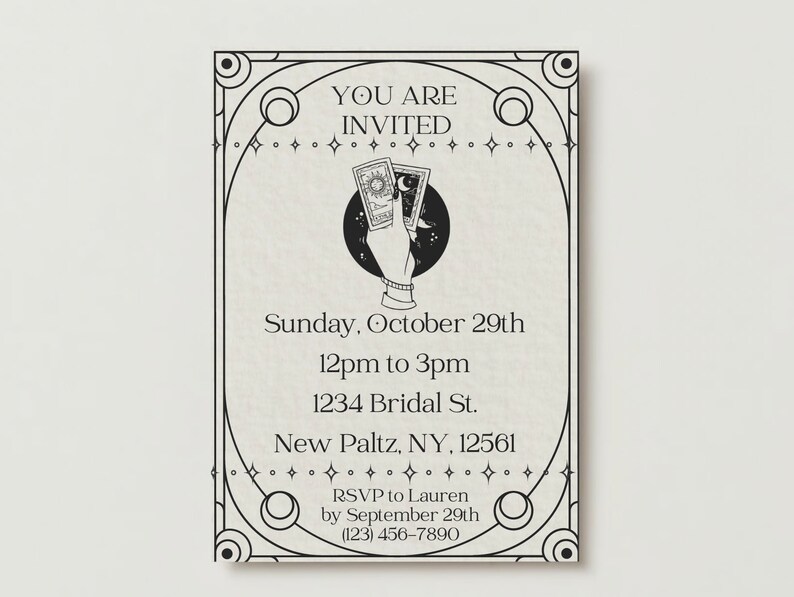 Tarot Card Bridal Shower Invitation Digital - Etsy