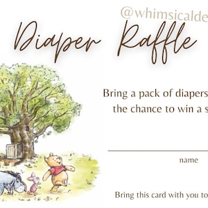 Winnie the Pooh Diaper Raffle - Etsy