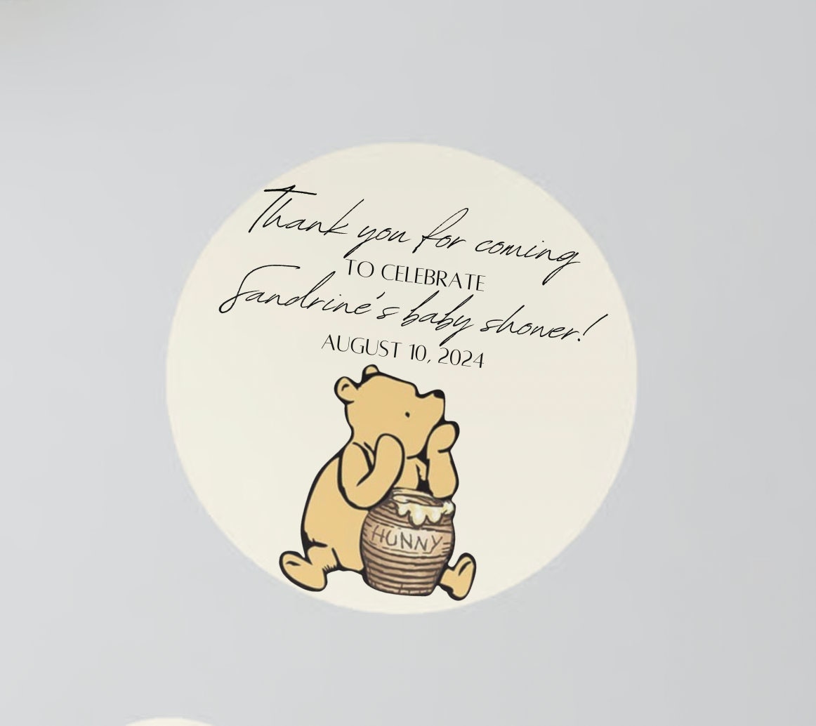 Winnie the Pooh Thank You Sticker - Etsy