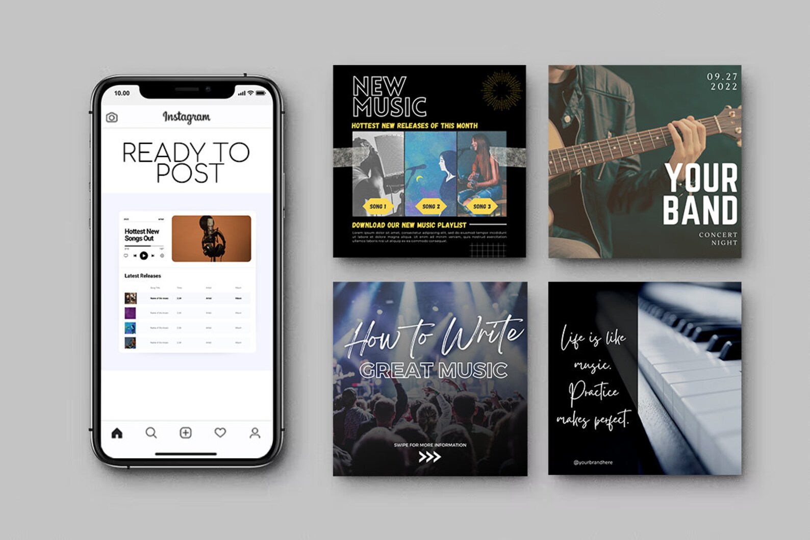 33 Music Industry Social Media Posts | Musician Posts | Canva Instagram ...