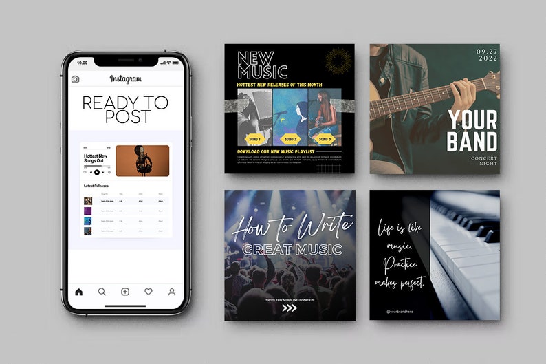 33 Music Industry Social Media Posts | Musician Posts | Canva Instagram ...