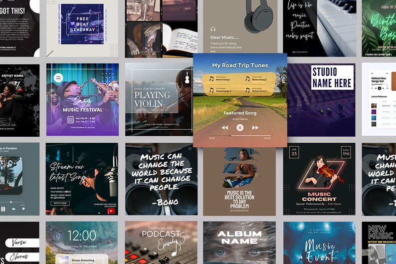 33 Music Industry Social Media Posts | Musician Posts | Canva Instagram ...