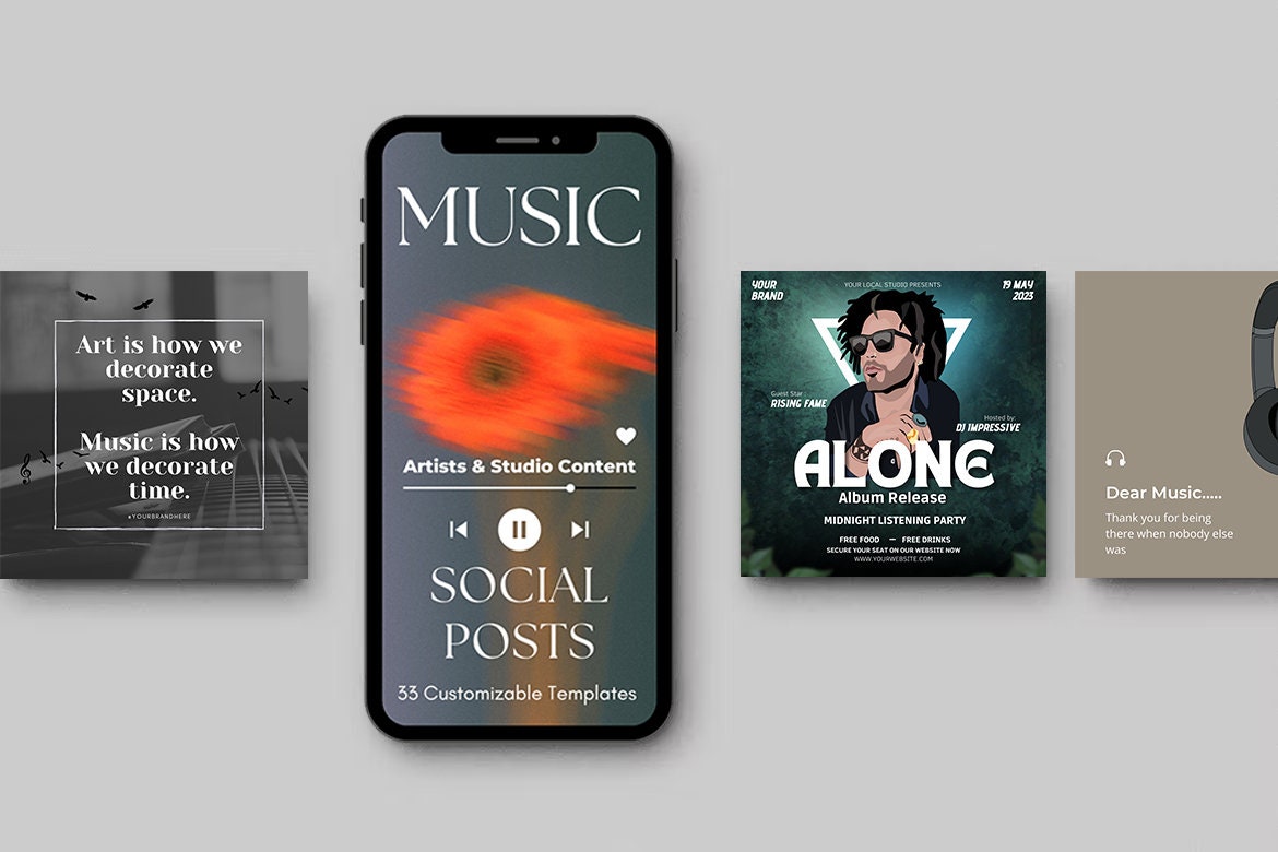 33 Music Industry Social Media Posts | Musician Posts | Canva Instagram ...