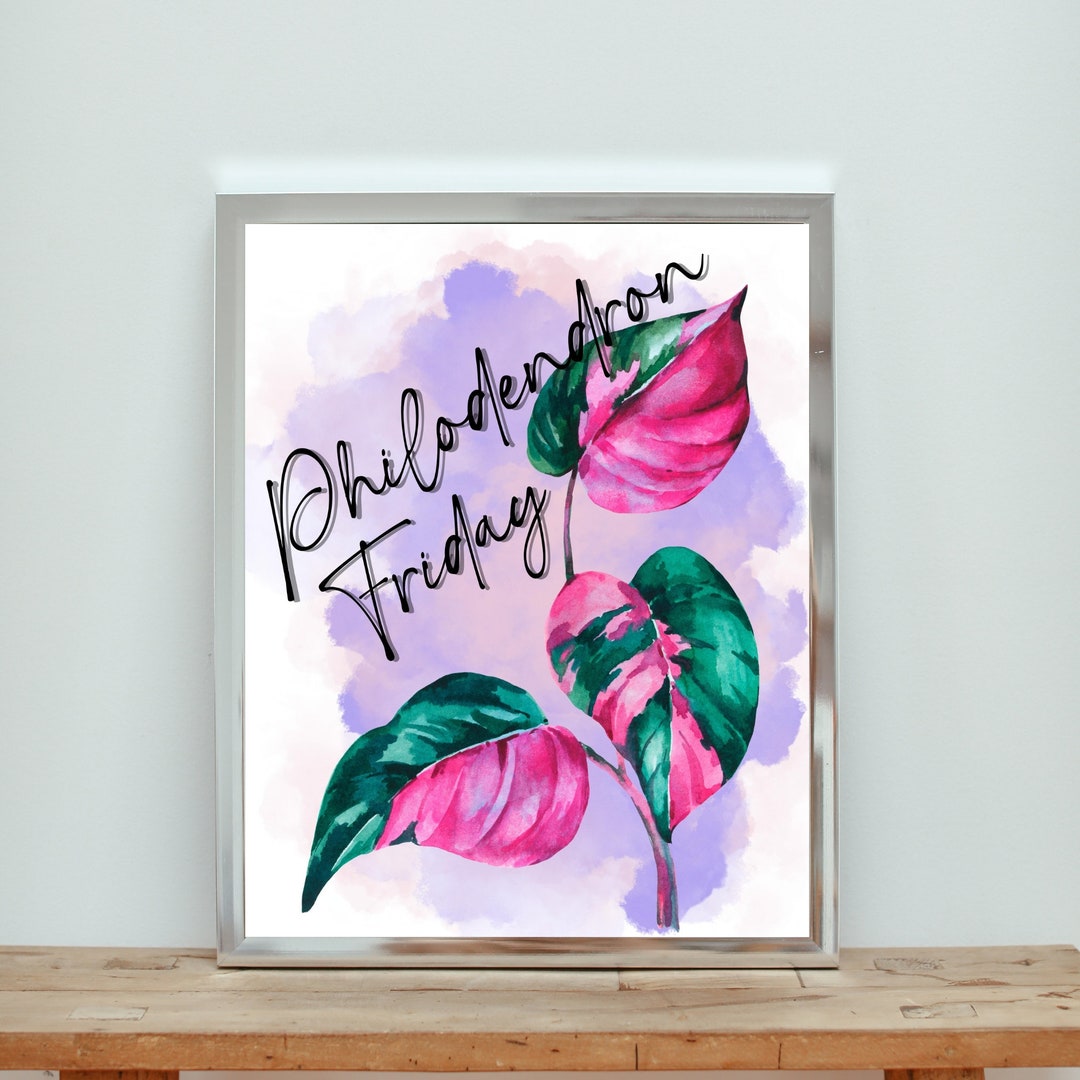 Pink Princess Philodendron Printable Wall Art, Philo Print Art ...