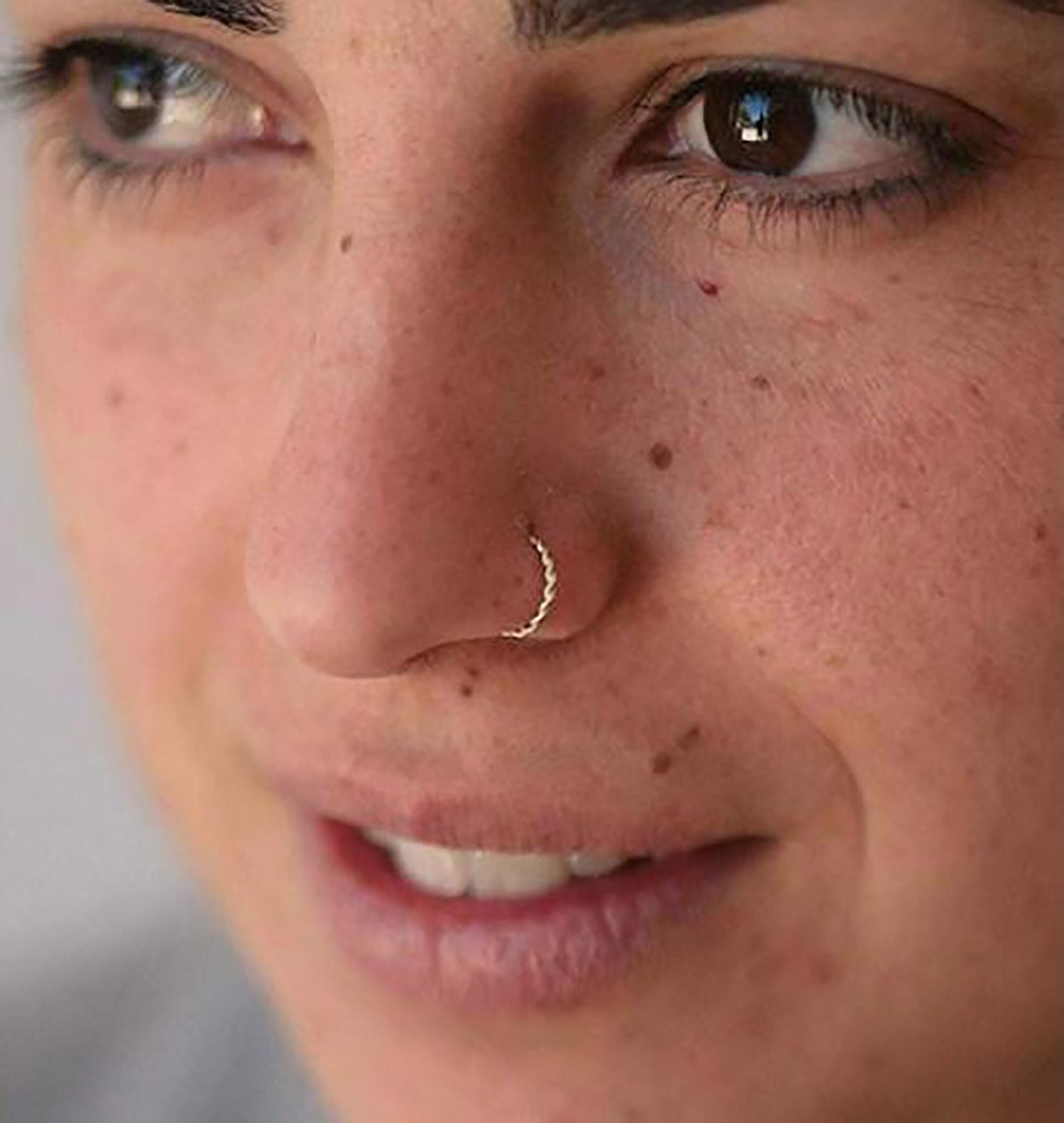 Twisted Nose Ring 8 Mm 10 Mm Gold & Silver Nose Ring - Etsy UK