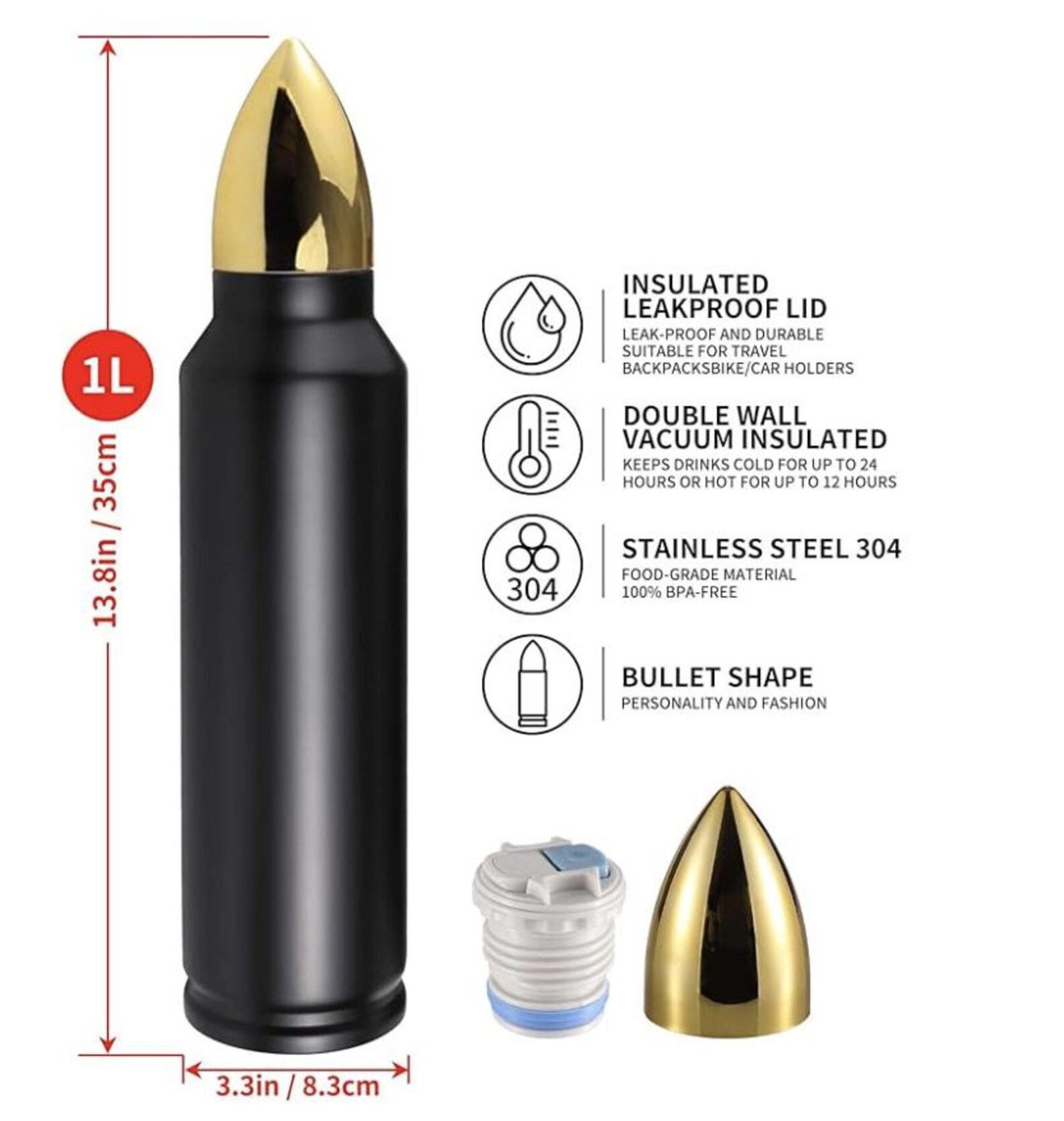 USMC Marine Corps Laser Engraved Stainless Steel 32 Oz Bullet Water ...